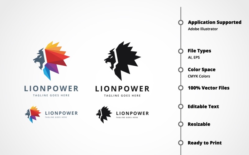 Lion Power Logo Template #149687 - TemplateMonster