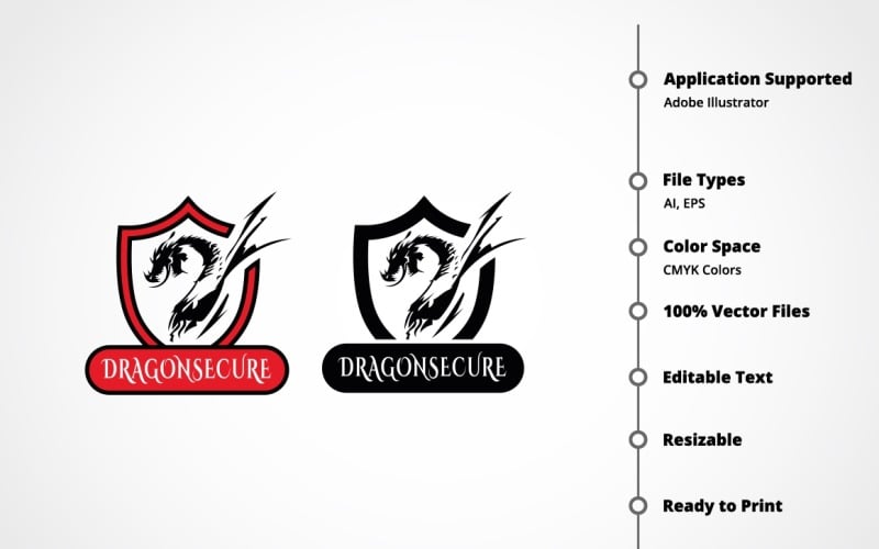 Dragon Secure Logo Template #150045 - TemplateMonster