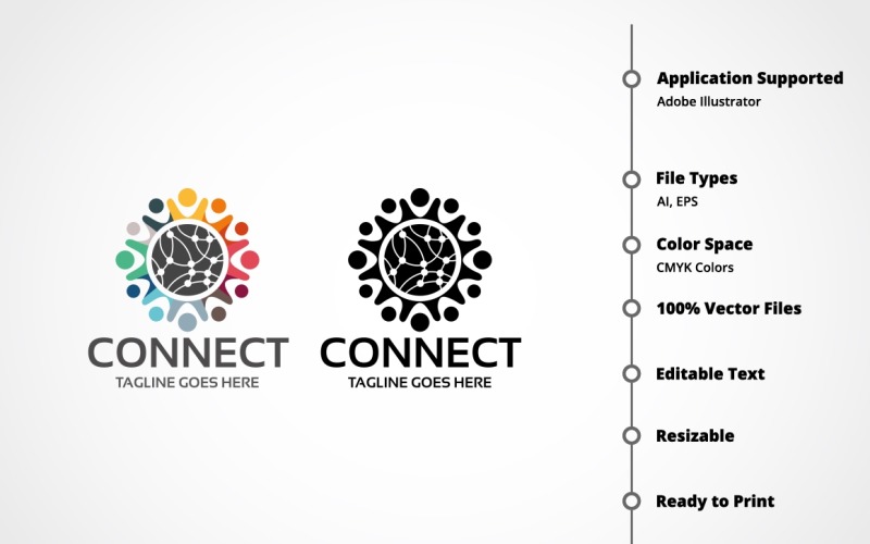 Connect Logo Template #150129 - TemplateMonster