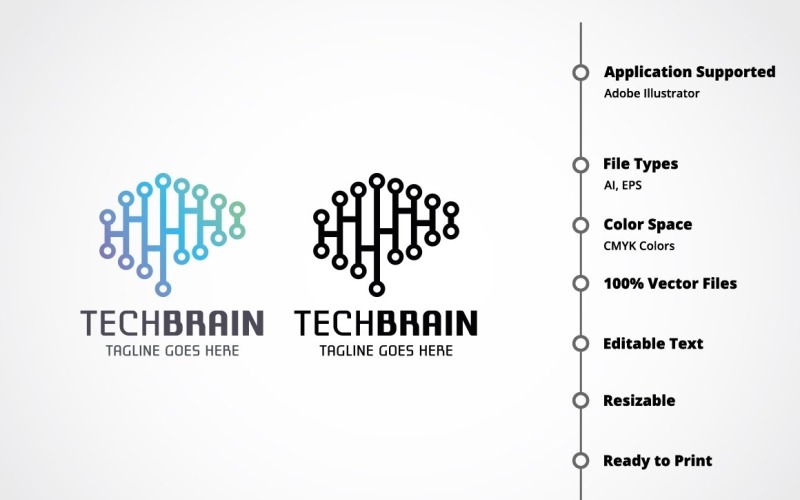 Technical Brain Logo Template #150145 - TemplateMonster