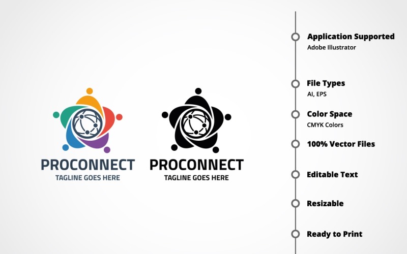 Proconnect Logo Template #150313 - TemplateMonster
