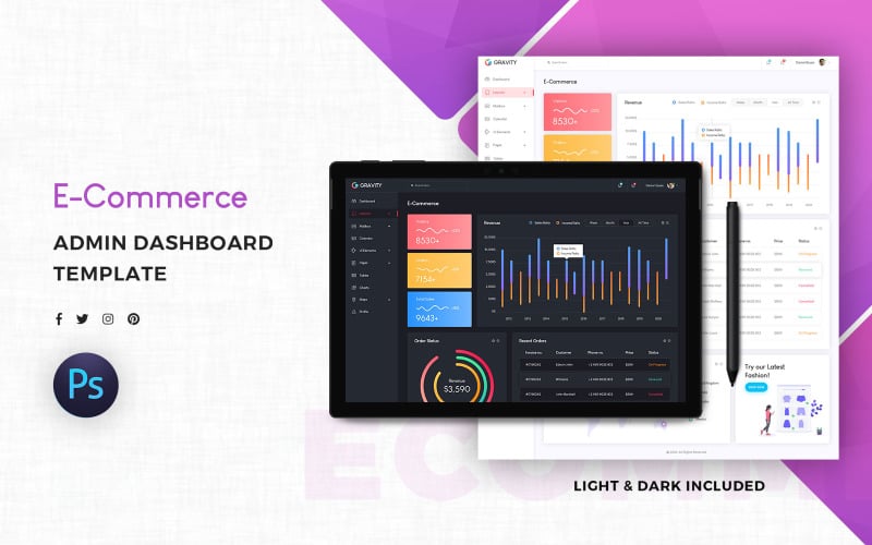Download E-Commerce Admin Dashboard UI Elements - UI элементы на тему ...