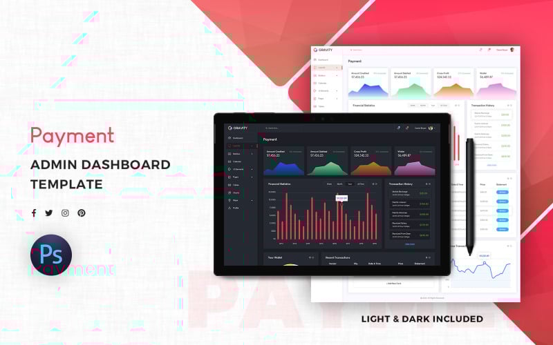 Payment Admin Dashboard UI Kit #150983 - TemplateMonster