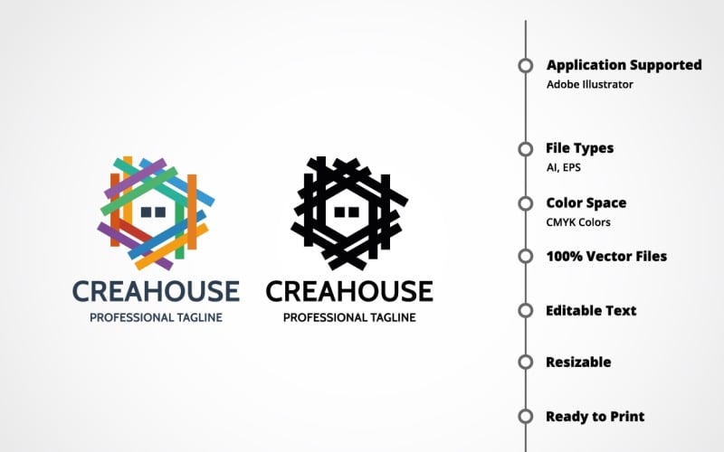 Crea House Logo Template #151480 - TemplateMonster