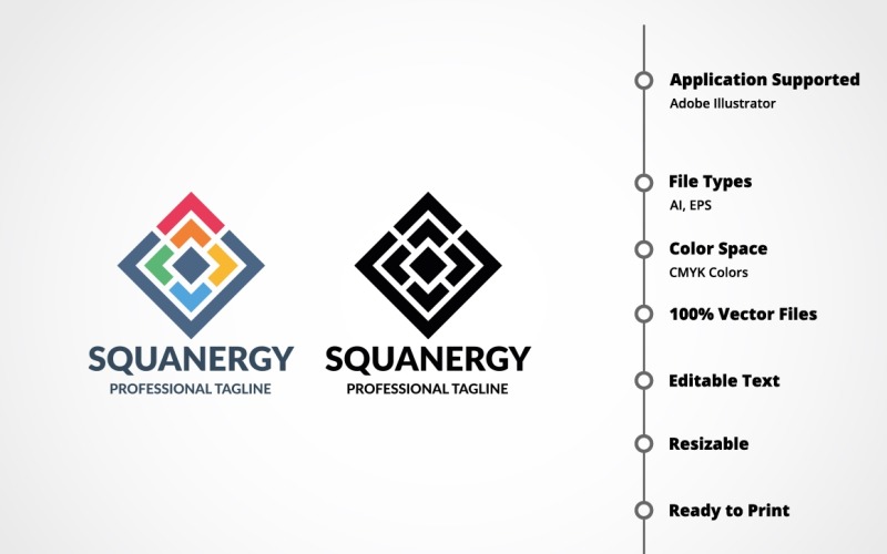 Square Synergy Logo Template #151487 - TemplateMonster