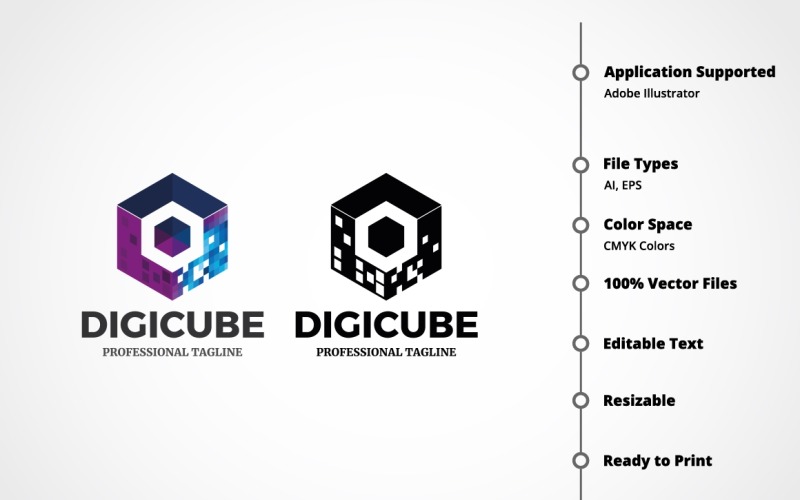 Digital Cube Logo Template #151500 - TemplateMonster