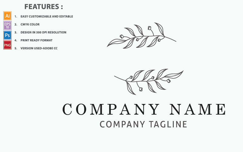 Famine Leaves Vector Design Logo Template - TemplateMonster