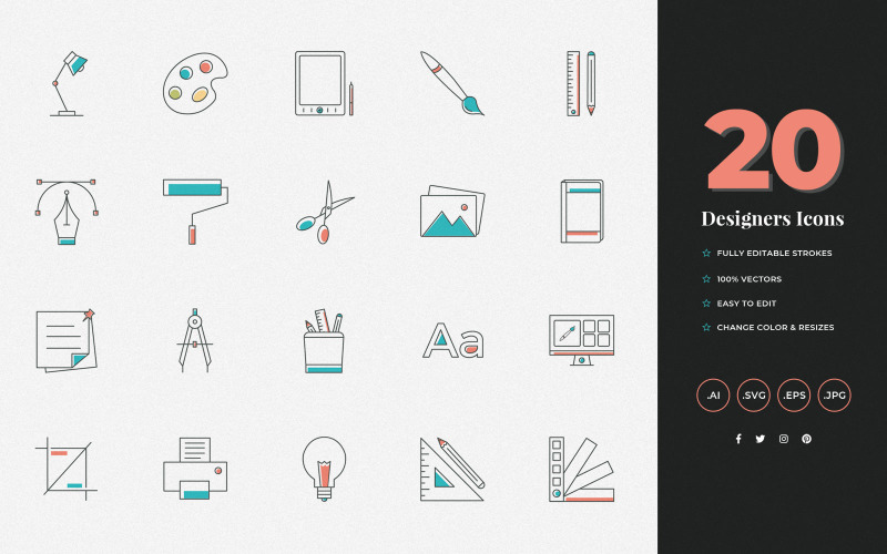 Creative Designers Icon Set #152295 - TemplateMonster