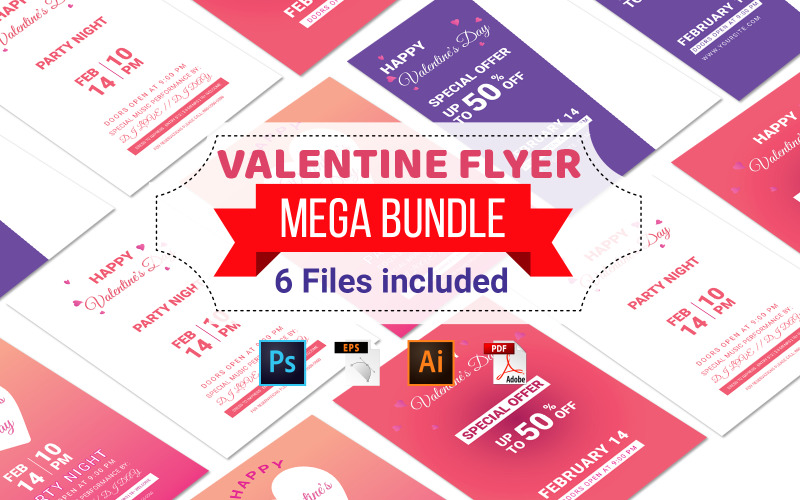 Valentine Flyer Design Bundle - шаблон фірмового стилю