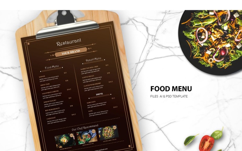 Food Menu Healthy Food - Corporate Identity Template