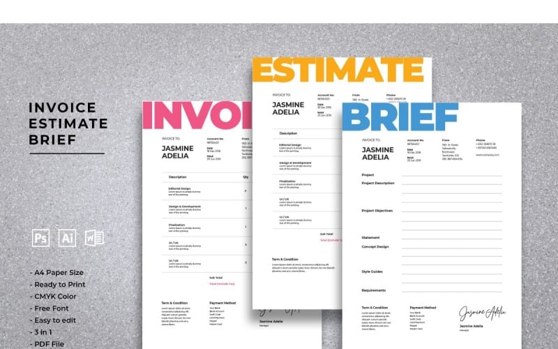 Invoice Grey - Corporate Identity Template - TemplateMonster