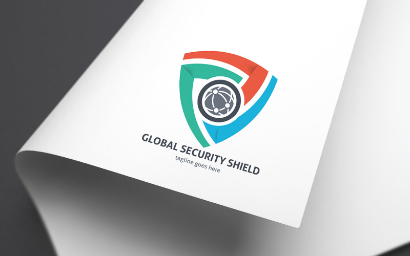 Global Security Shield Logo Template - TemplateMonster