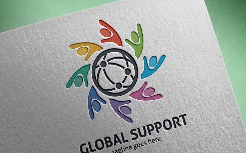 Global Support Logo Template #153731 - TemplateMonster
