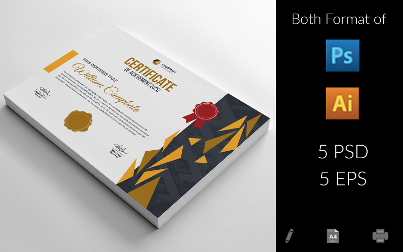 50 Certificate Bundle Template #208302 - TemplateMonster