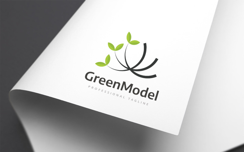 Green Model Logo Template #154498 - TemplateMonster