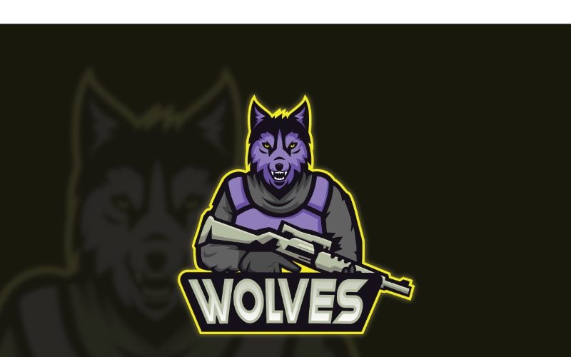 Esport Wolves Logo Template #155132 - TemplateMonster