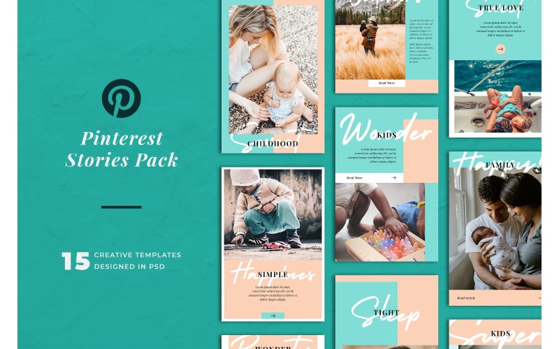 Pinterest Childhood Social Media Template - TemplateMonster