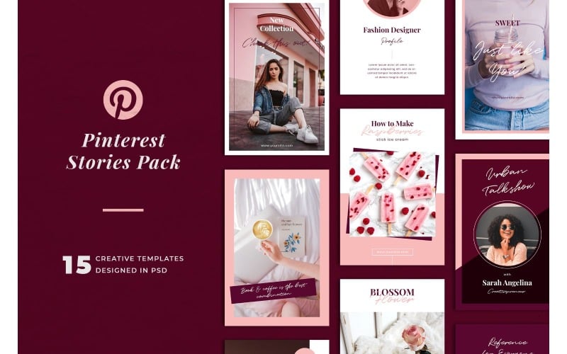 Pinterest Fashion Design Social Media Template