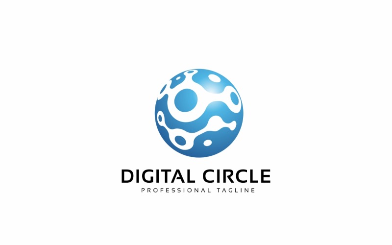 Modelo de logotipo de círculo digital - TemplateMonster