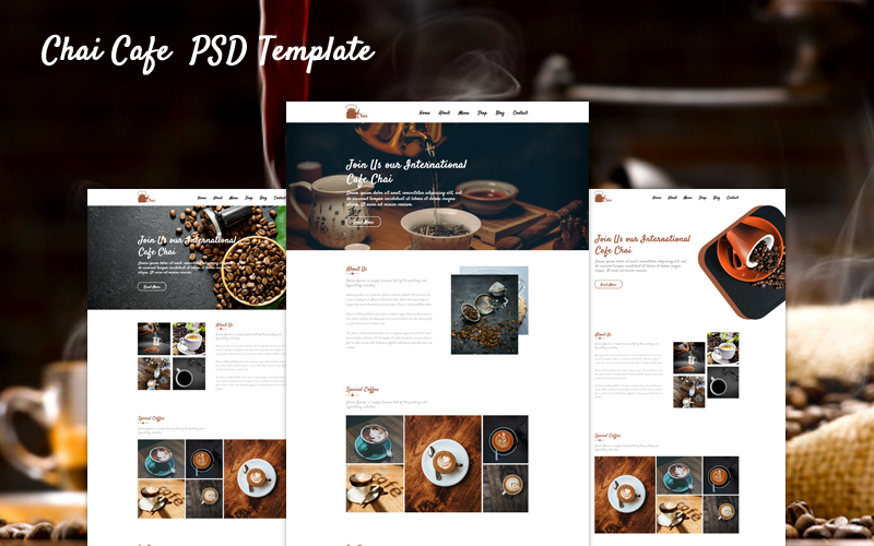 Tea Shop Landing Page PSD Template #156190 - TemplateMonster