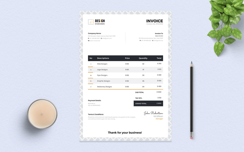 Invoice - Corporate Identity Template - TemplateMonster