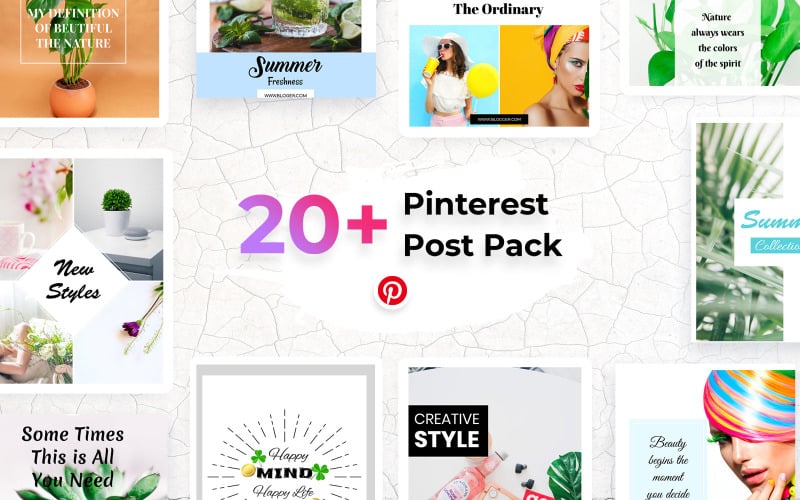 Pinterest Post Pack Social Media Template - TemplateMonster