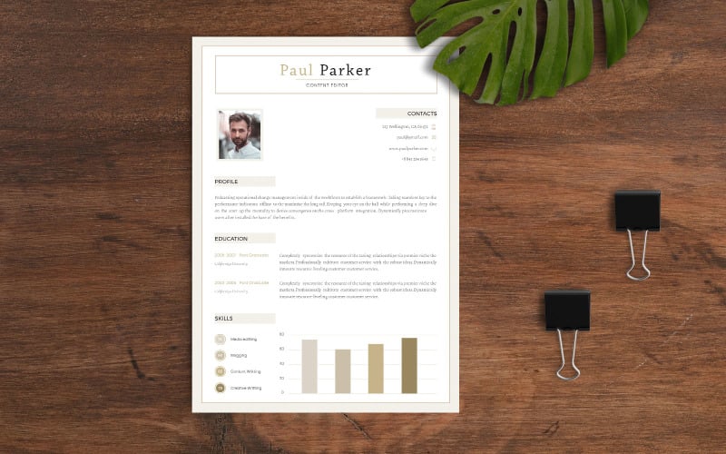 Content Editor CV Resume Template #158366 - TemplateMonster