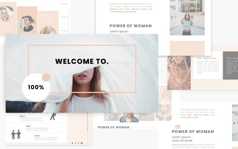 Feminime Woman PowerPoint template #159131 - TemplateMonster