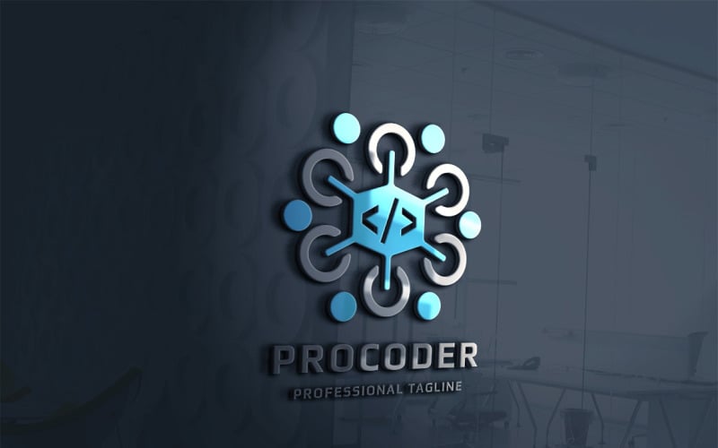 Professional Coder Logo Template #159804 - TemplateMonster