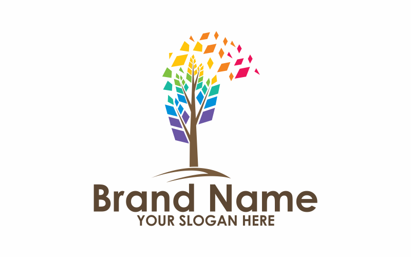 Colorful Trees Logo Template #160282 - TemplateMonster