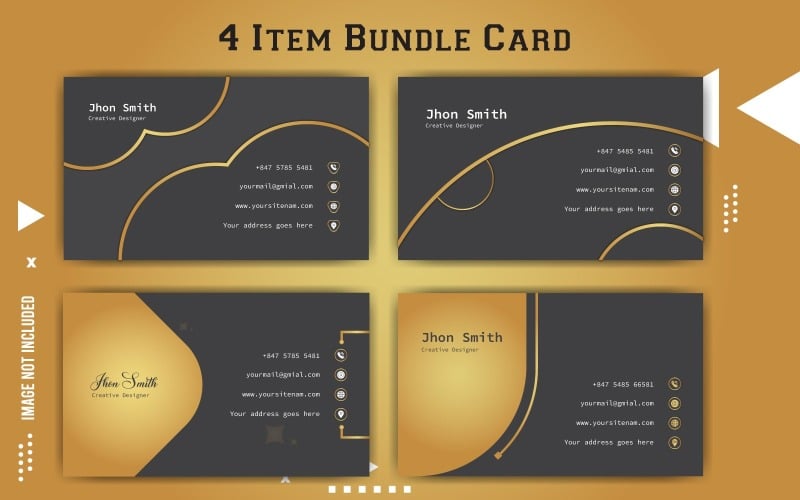 4 Business Card Bundle Design Corporate - TemplateMonster