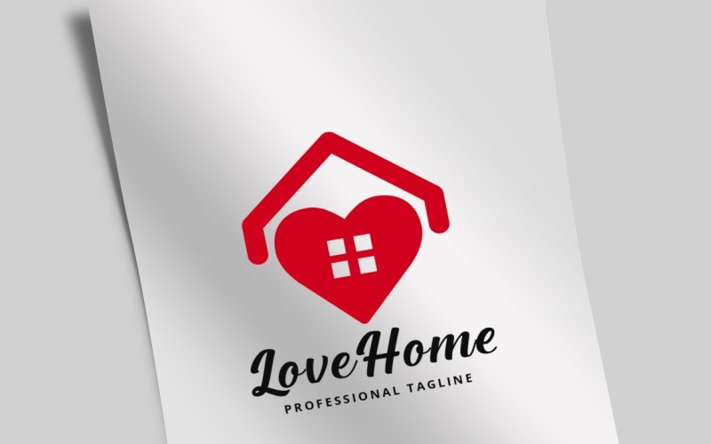 Plantilla de logotipo de casa de amor - TemplateMonster