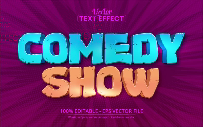 Cartoon Style Editable Text Effect - Vector Image