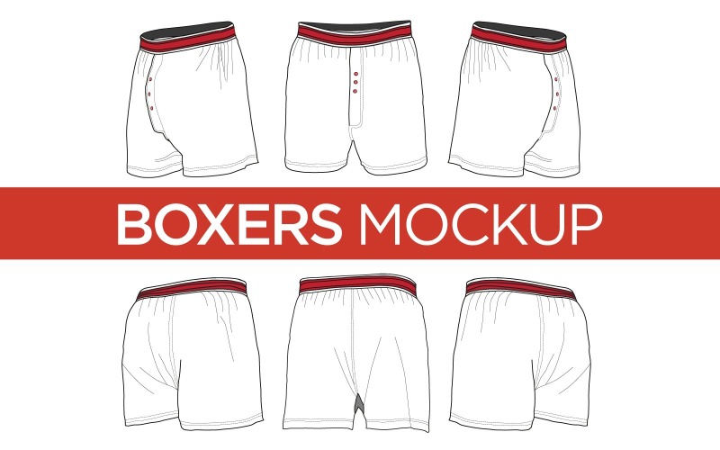 Boxers - Vector Template product mockup - TemplateMonster