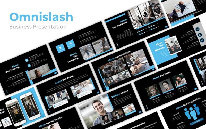 Omnislash PowerPoint template #163468 - TemplateMonster