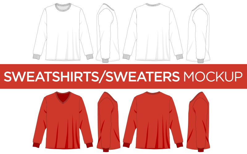 Sweatshirts & Sweaters - Vector Mockup - TemplateMonster