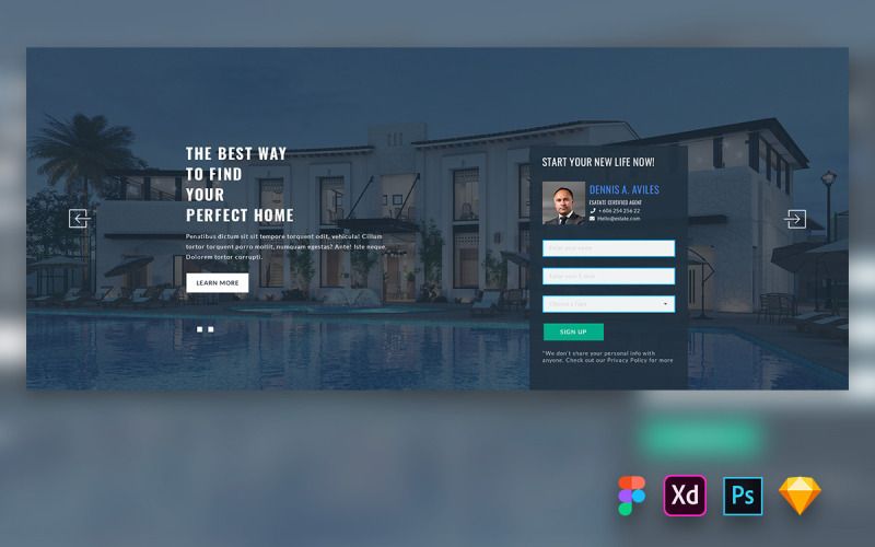 Hero Header for Real Estate Websites - TemplateMonster