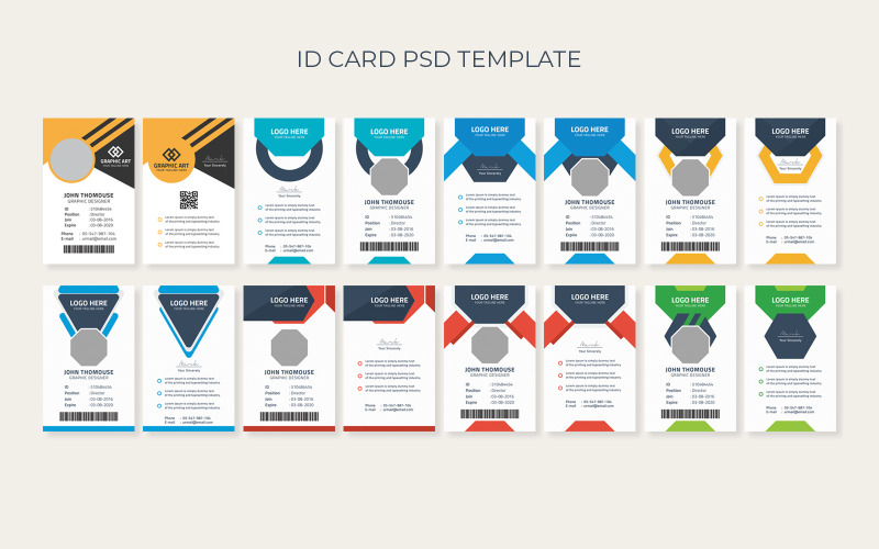 Corporate Id Card Layout With Green Accents - TemplateMonster