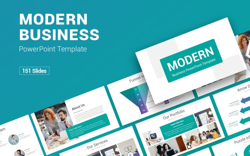 Business PowerPoint moderne #166986 - TemplateMonster