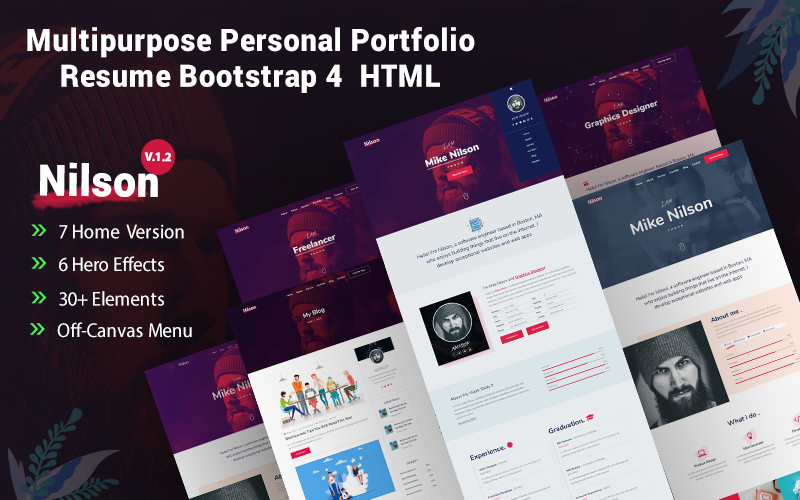 Nilson - Multipurpose Personal Portfolio Resume Website Template