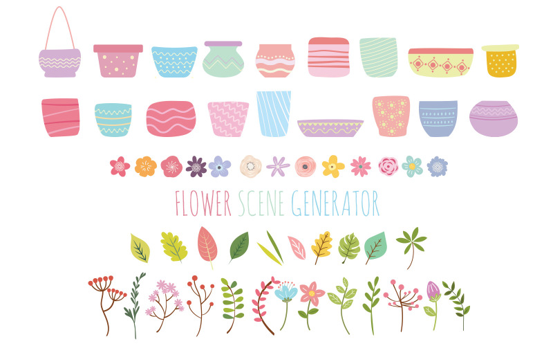 Flower Scene Generator - Vector Images - TemplateMonster