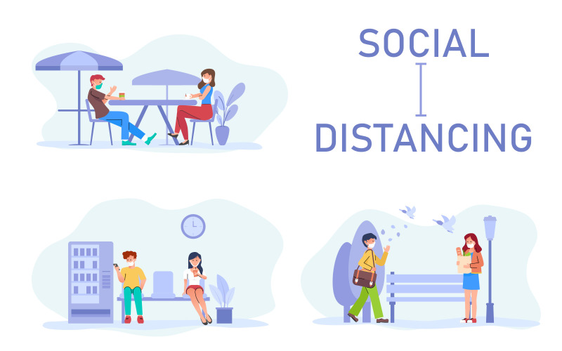Social Distancing - Illustration #171006 - TemplateMonster
