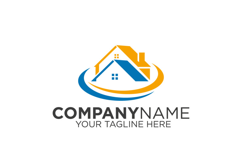 Modèle de logo de maison moderne de style plat