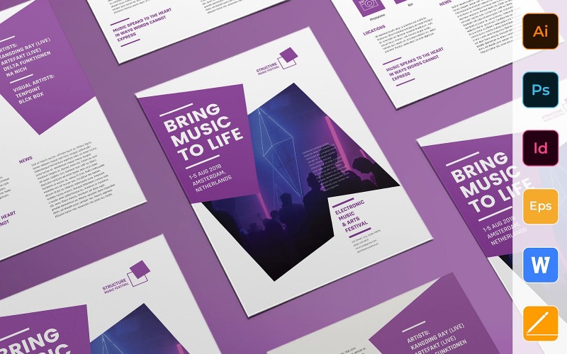 Creative Music Festival Flyer - Corporate Identity Template