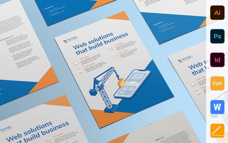 Professional Web and Mobile App Development Flyer - Corporate Identity ...