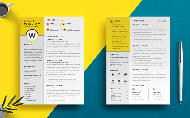 David William - Graphic Designer Resume - TemplateMonster