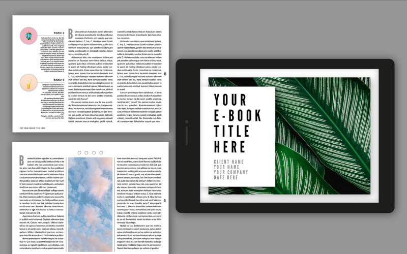 Modello di rivista con layout di ebook interattivo