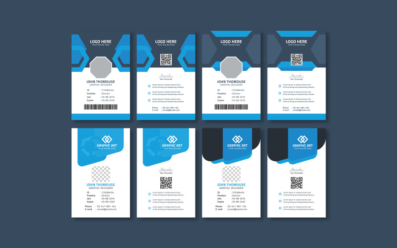 Blue ID Card Layout Corporate Identity - TemplateMonster