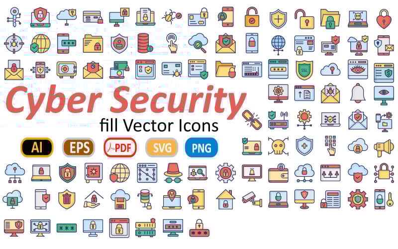 Cyber Security Iconset template #172585 - TemplateMonster