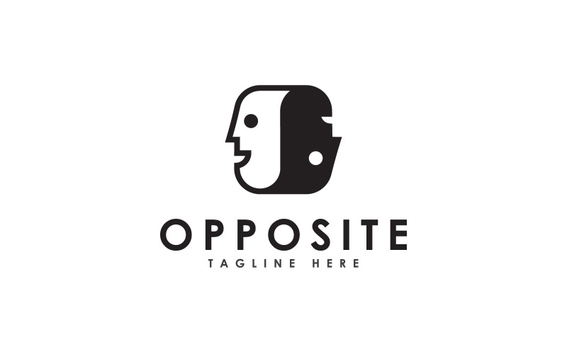 Modèle de logo de visage opposé #172615 - TemplateMonster